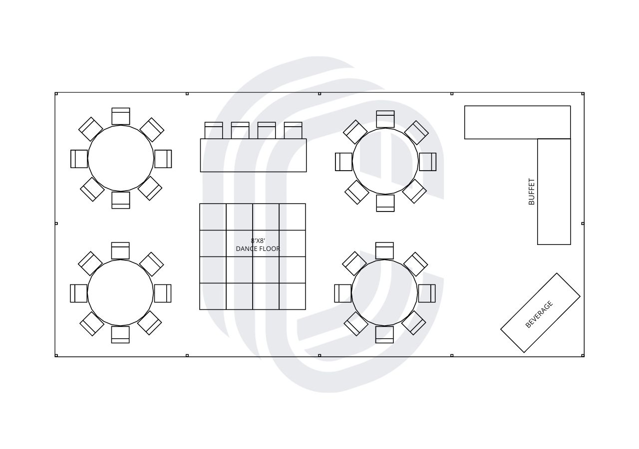 Tent Layout for a 36 Guest Wedding | Collective Event Group